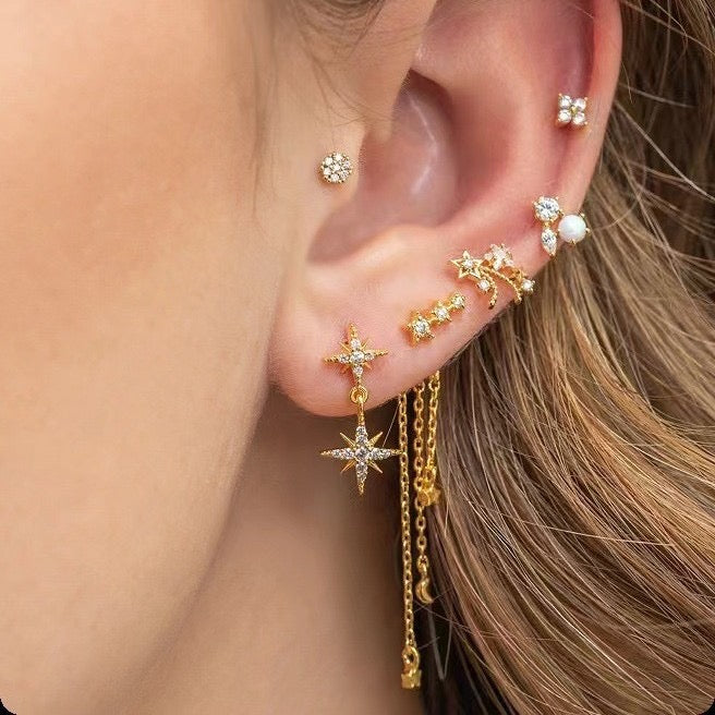 Orion Gold Mismatch Earring Set – Ashvi Store
